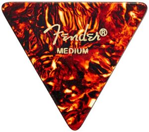 fender classic celluloid guitar picks 355 shape, tortoise shell, medium, 12-pack