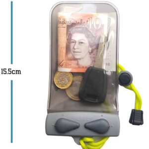 Aquapac Keymaster Waterproof Car Key Pouch for Swimming, Surfing or Kayaking - Underwater Waterproof Money Holder - Clear Plastic Carrier Pouch Camping Accessories - Universal Waterproof Card Case