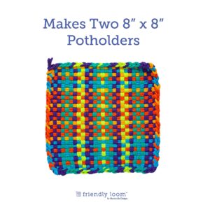 Harrisville Designs Friendly Loom Potholder Cotton Loops 10 Inch Pro Size Loops Make 2 Potholders, Weaving Crafts for Kids and Adults-Multi