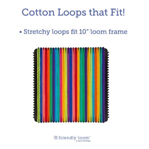 Harrisville Designs Friendly Loom Potholder Cotton Loops 10 Inch Pro Size Loops Make 2 Potholders, Weaving Crafts for Kids and Adults-Multi