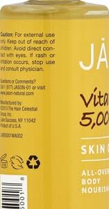 JASON Vitamin E 5,000 IU Moisturizing Body Oil, For Hair, Face, and Body, 4 Fluid Ounces