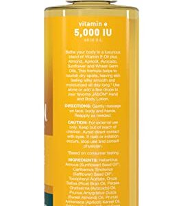 JASON Vitamin E 5,000 IU Moisturizing Body Oil, For Hair, Face, and Body, 4 Fluid Ounces