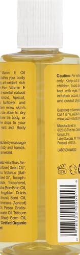 JASON Vitamin E 5,000 IU Moisturizing Body Oil, For Hair, Face, and Body, 4 Fluid Ounces