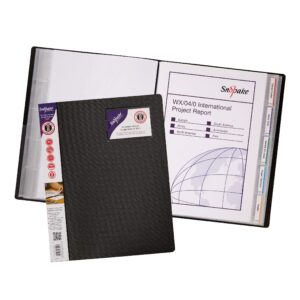 snopake a4 indexed display book with 40 pocket - black