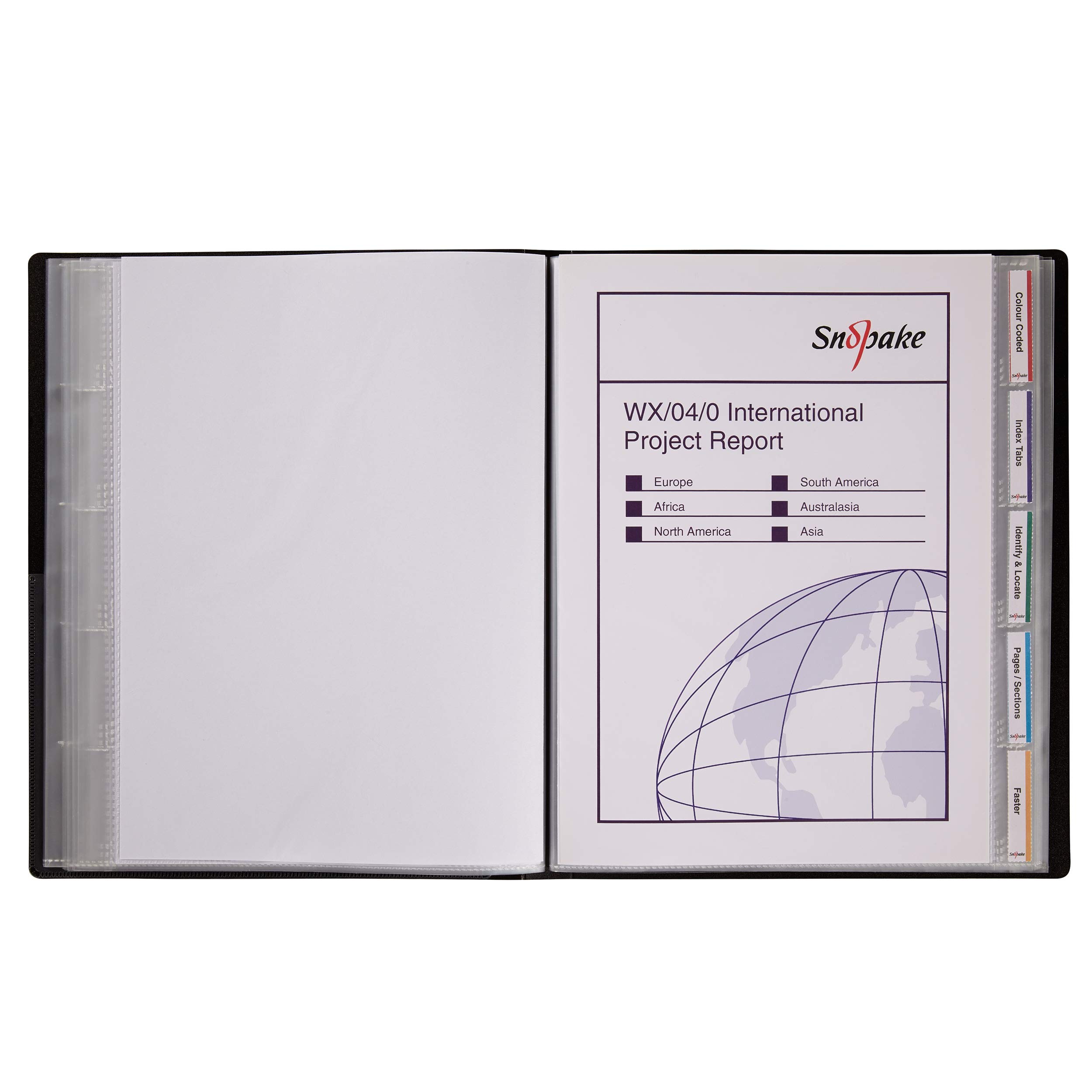 Snopake A4 Indexed Display Book with 40 Pocket - Black