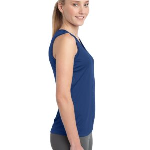 SPORT-TEK Women's Sleeveless PosiCharge Competitor V Neck Tee L True Royal