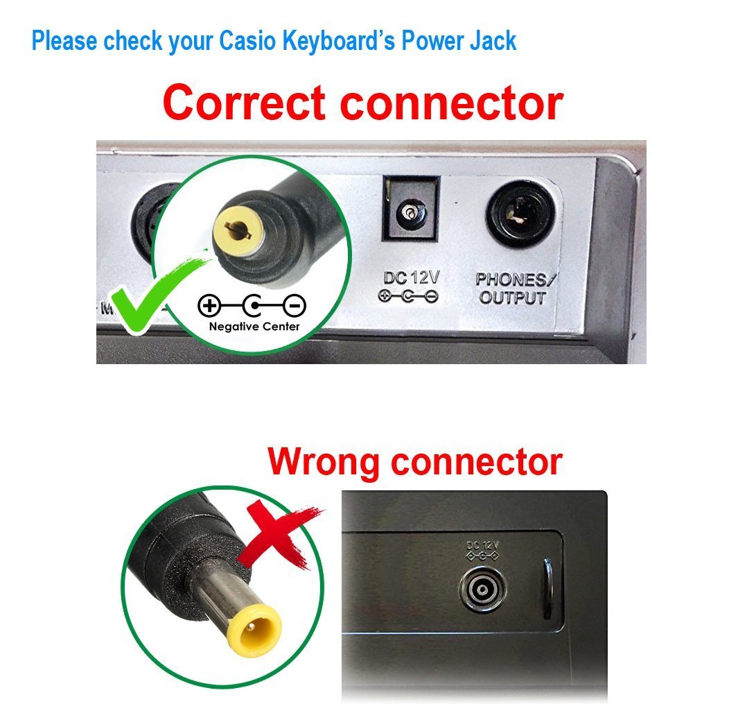 T-Power Charger for Casio 12V DC AD-12MLA U AD-12MLA U AD-12MLA U AD12M3 Keyboard SPECIAL TIP, PLS SEE PIC. Replacement Switching Power Supply Cord