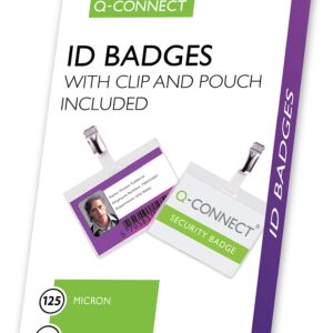 Q-Connect Hot Laminating ID Badge with Clip (Pack of 25)