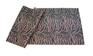 jfit tiger print yoga mat, brown/black, 68-inch x 24-inch x 1/8-inch