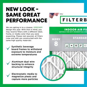 Filterbuy 14x30x1 Air Filter MERV 8 Dust Defense (6-Pack), Pleated HVAC AC Furnace Air Filters Replacement (Actual Size: 13.88 x 29.88 x 0.75 Inches)