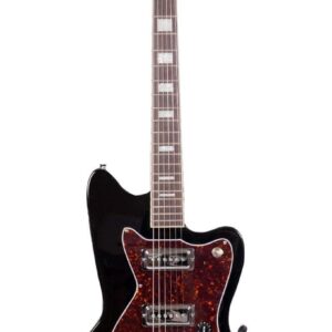 Silvertone 6 String Solid-Body Electric Guitar, Right, Gloss Black, standard (1478BK)