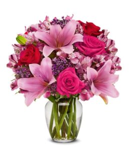 delivery by friday, 8/2 guaranteed if order placed by 8/1 before 2pm est from you flowers - rose and lily bouquet with glass vase (fresh flowers) birthday, anniversary, get well, sympathy,