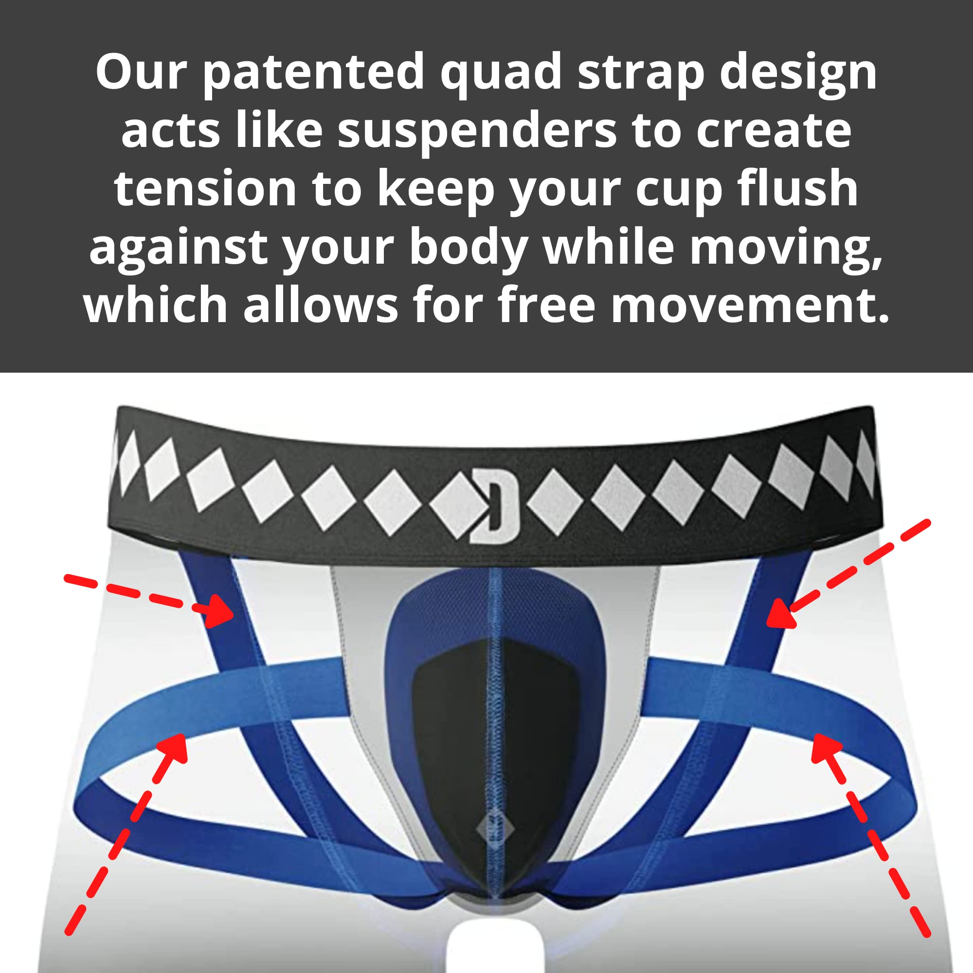 Diamond MMA Compression Shorts Jock Strap Athletic Cup Groin Protector System - Medium | Athletic Supporters for Men with Cup for High Impact Sports | Compression Shorts w/ Built In Jockstrap with Cup