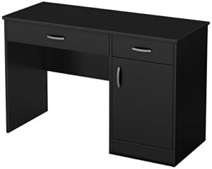 south shore small computer desk with drawers, pure black