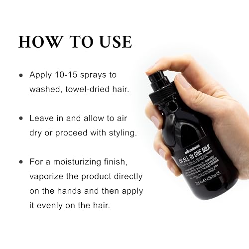 Davines OI All in One Milk | Hair Milk Spray | Powerful Hair Detangler + Heat Protection | Smoothes Frizzy Hair | 4.56 Fl Oz