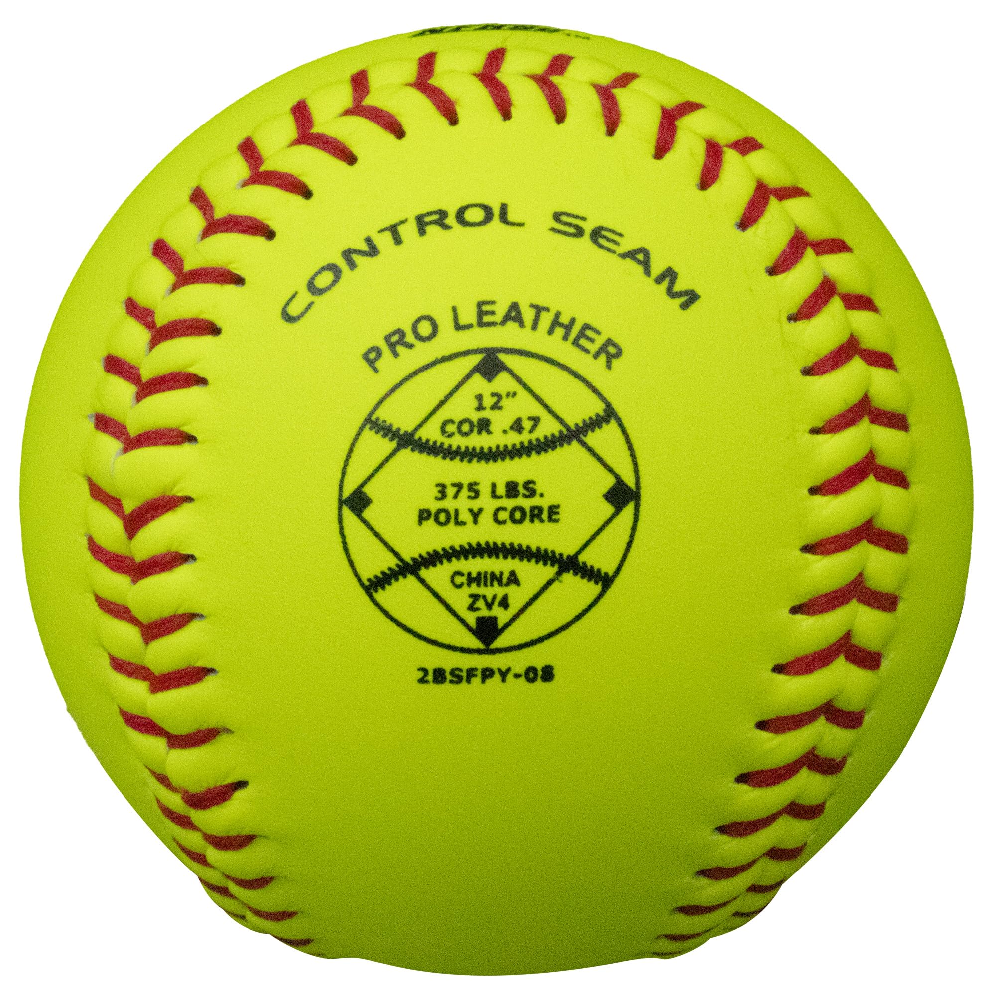 Baden Perfection Game Fastpitch Softballs | NFHS Approved 12" Ball | Yellow Pro Leather Softballs for Fastpitch Play | One Dozen