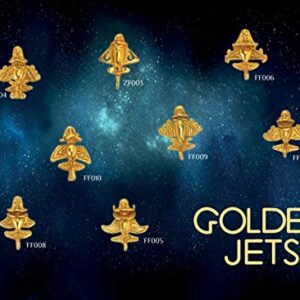 Across The Puddle, Ancient Golden Jet-3 Lapel Pin | 24k GP Golden Flyer | Pre-Columbian Quimbaya Pin Airplane Jet | Ancient Aircraft | Ancient Astronauts | Original Golden Jets Collection