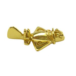 Across The Puddle, Ancient Golden Jet-3 Lapel Pin | 24k GP Golden Flyer | Pre-Columbian Quimbaya Pin Airplane Jet | Ancient Aircraft | Ancient Astronauts | Original Golden Jets Collection