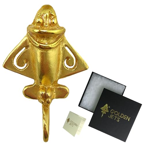 Across The Puddle, Ancient Golden Jet-3 Lapel Pin | 24k GP Golden Flyer | Pre-Columbian Quimbaya Pin Airplane Jet | Ancient Aircraft | Ancient Astronauts | Original Golden Jets Collection