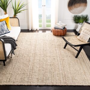 safavieh natural fiber collection area rug - 9' x 12', ivory, handmade farmhouse jute, ideal for high traffic areas in living room, bedroom (nf730a)