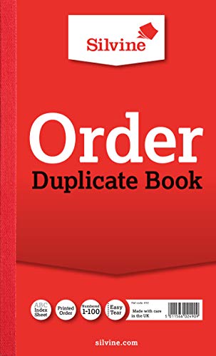 Silvine Duplicate Order Book - Numbered 1-100 with Index Sheet (210 x 127mm) [Pack of 6]