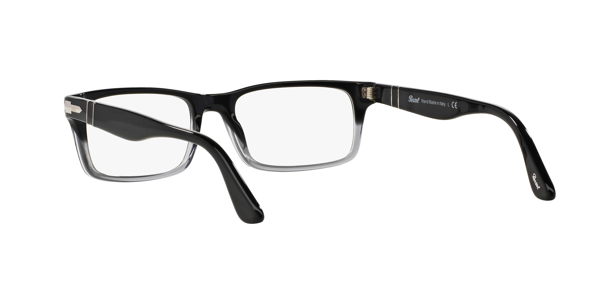 Persol PO3050V Rectangular Prescription Eyewear Frames, Gradient Black/Demo Lens, 53 mm