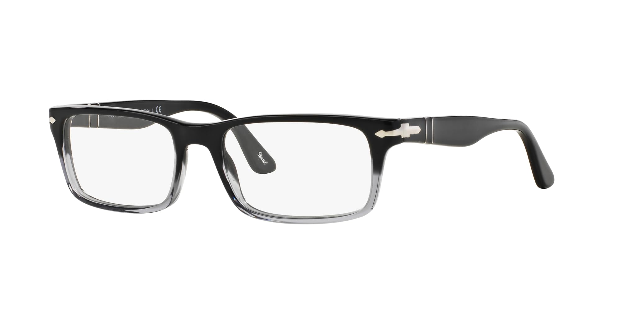 Persol PO3050V Rectangular Prescription Eyewear Frames, Gradient Black/Demo Lens, 53 mm