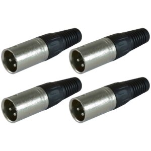 gls audio xlr male plugs connectors xlr-m plug - 4 pack