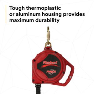 3M Personal Protective Equipment Protecta Rebel, 3590500 Self Retracting Lifeline, 33-Feet Galvanized Cable, Thermoplastic Housing, Carabiner, 420LB Capacity, Red