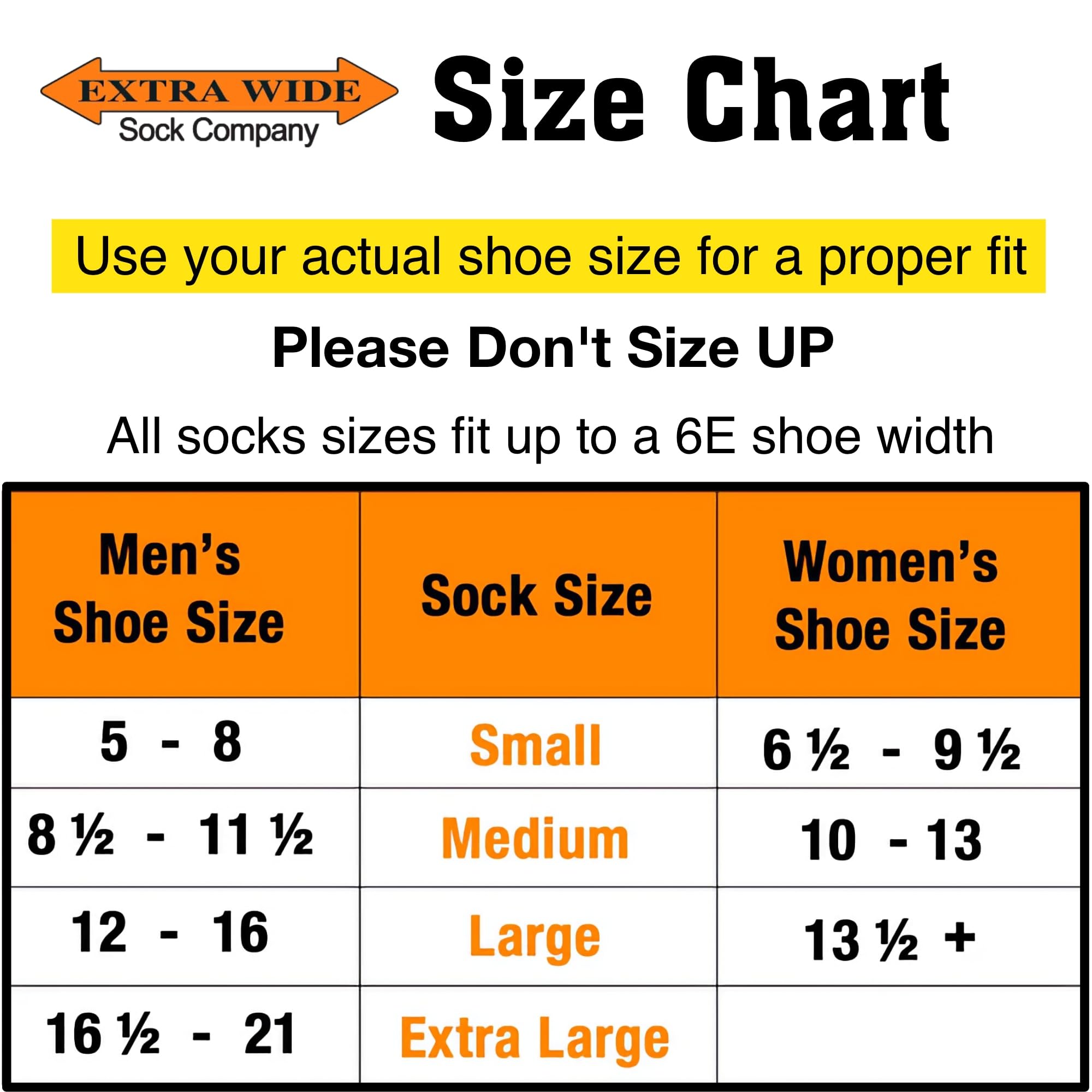 Extra Wide Comfort Fit Athletic Crew (Mid-Calf) Socks for Men and Women, For Wide Feet Pick your size, Do not size up