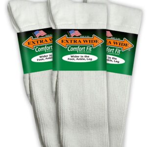 Extra Wide Comfort Fit Athletic Crew (Mid-Calf) Socks for Men and Women, For Wide Feet Pick your size, Do not size up