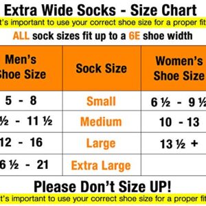 Extra Wide Comfort Fit Athletic Quarter Socks (Pack of 3) Fits Up to a 6E Width, Made in USA (Large, Black)