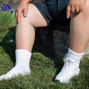 Extra Wide Comfort Fit Athletic Quarter Socks (Pack of 3) Fits Up to a 6E Width, Made in USA (X-Large, White)