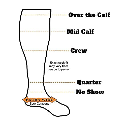 Extra Wide Comfort Fit Athletic Quarter Socks (Pack of 3) Fits Up to a 6E Width, Made in USA (X-Large, White)