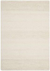 safavieh natura collection accent rug - 4' x 6', natural, handmade wool, ideal for high traffic areas in entryway, living room, bedroom (nat215a)