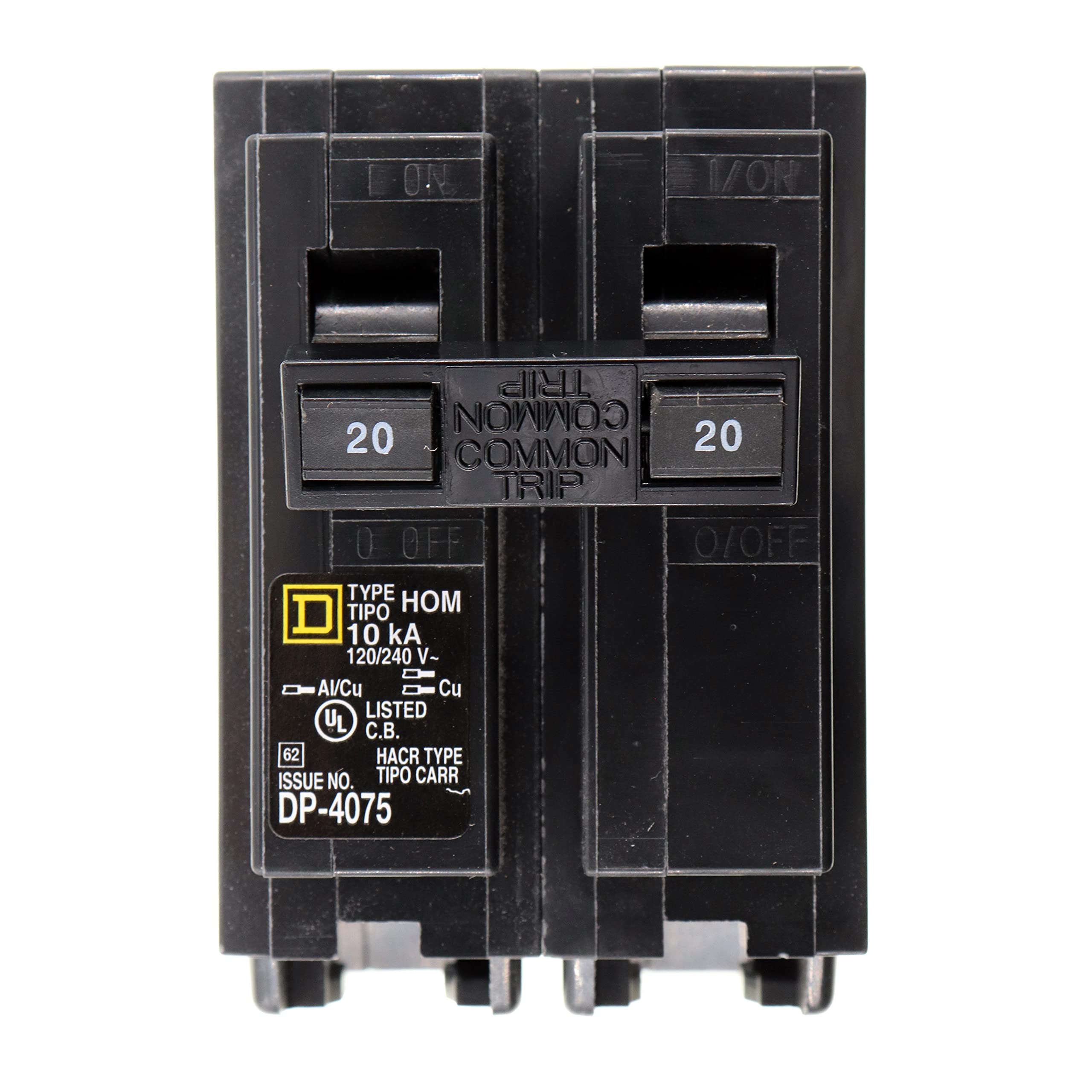 Square D HOM220 Homeline 20 Amp TwoPole Circuit Breaker