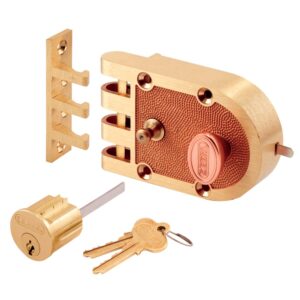 segal se 14326 single cylinder deadbolt brass slam lock with flat and angle strikes (single pack)