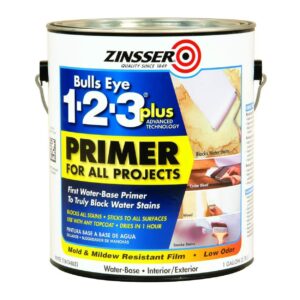 zinsser bulls eye 1-2-3 plus water-based acrylic primer (primer white, 1-gallon)