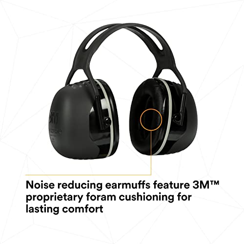 3M PELTOR X5A Over-the-Head Ear Muffs, Noise Protection, NRR 31 dB, Construction, Manufacturing, Maintenance, Automotive, Woodworking, Heavy Engineering, Mining, Black