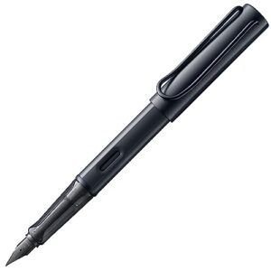 lamy al-star black - fountain pen with ergonomic grip & black steel nib in size f - lightweight aluminum body - including lamy t 10 blue cartridge - right-handed