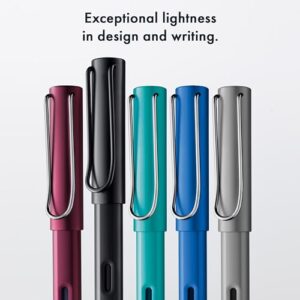 LAMY AL-star black - Fountain Pen with ergonomic grip & black steel nib in size F - lightweight aluminum body - including LAMY T 10 blue cartridge - Right-Handed