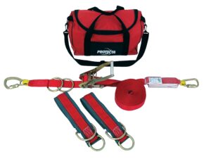 3m protecta pro-line 1200101 3m protecta 60' horizontal lifeline system with two 6' tie off adaptors and carrying bag, color red