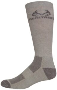 realtree outfitters men's ultra-dri boot socks (1-pair), khaki, large