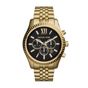 michael kors lexington chronograph gold-tone stainless steel men's watch (model: mk8286)