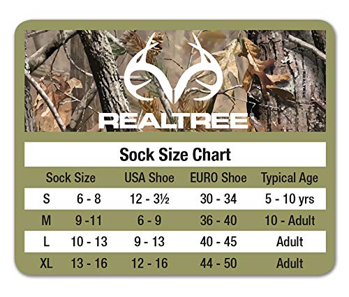 RealTree Heavyweight Merino Wool Tall All Season Boot Socks 1 Pair, Large, Tan/Olive