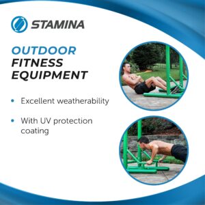 Stamina Products 300 Weight Capacity Steel Weatherproof Heavy Duty Outdoor Fitness Multi Use Strength Training Power Tower, Green