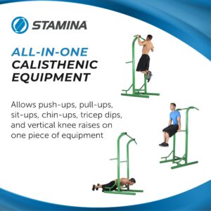 Stamina Products 300 Weight Capacity Steel Weatherproof Heavy Duty Outdoor Fitness Multi Use Strength Training Power Tower, Green