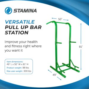 Stamina Products 300 Weight Capacity Steel Weatherproof Heavy Duty Outdoor Fitness Multi Use Strength Training Power Tower, Green