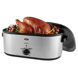 oster roaster oven with self-basting lid | 22 qt, stainless steel