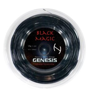 genesis 660-feet black magic tennis racket reel set, black, 16l/1.29mm